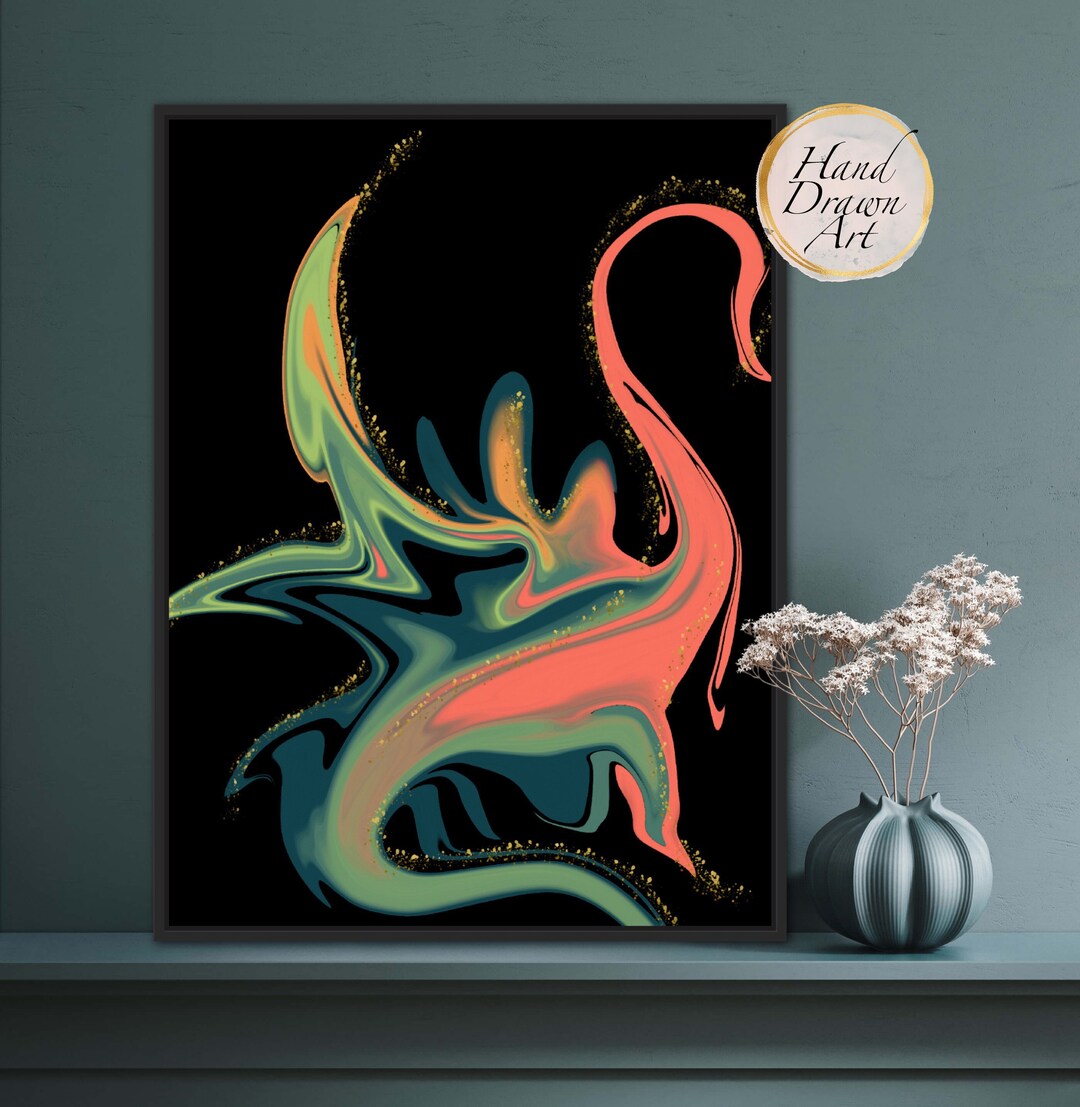 Colorful Preppy Room Decor Wall Art, Extra Large Abstract Print, 21st ...