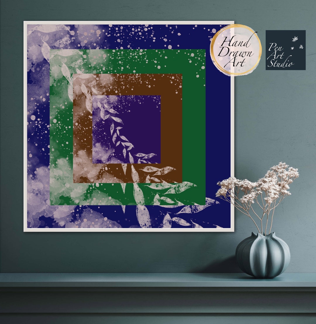 Extra Large Pop Square Botanical Wall Art, Extra Large Prints for ...