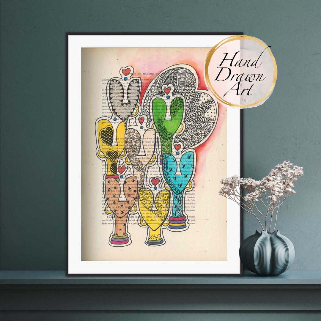 Vibrant Coquette Modern Bohemian Pop Art Hanging, Boho Chic Miss to Mrs ...