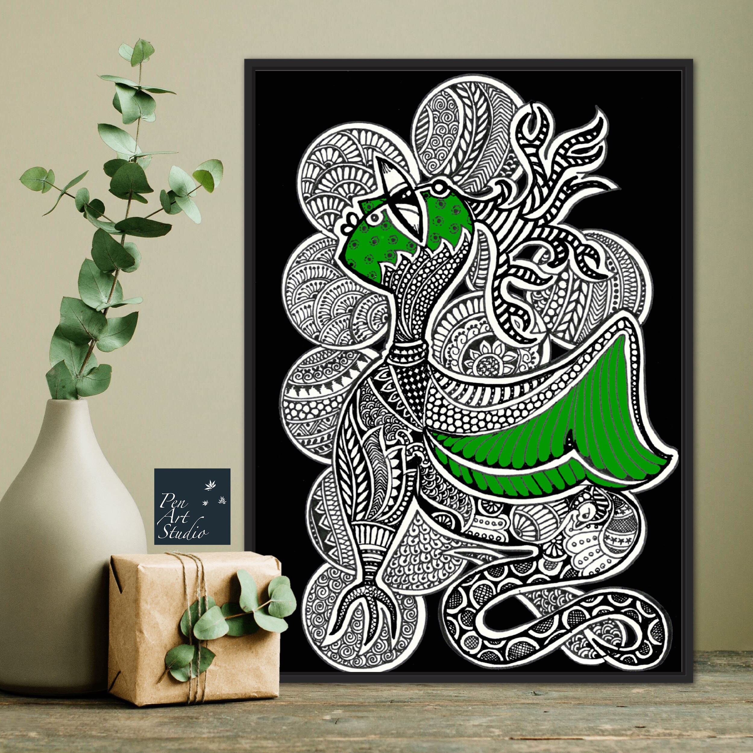 Fairy Tale Mystical Creature Female Wall Art, Unique Halloween Goth ...