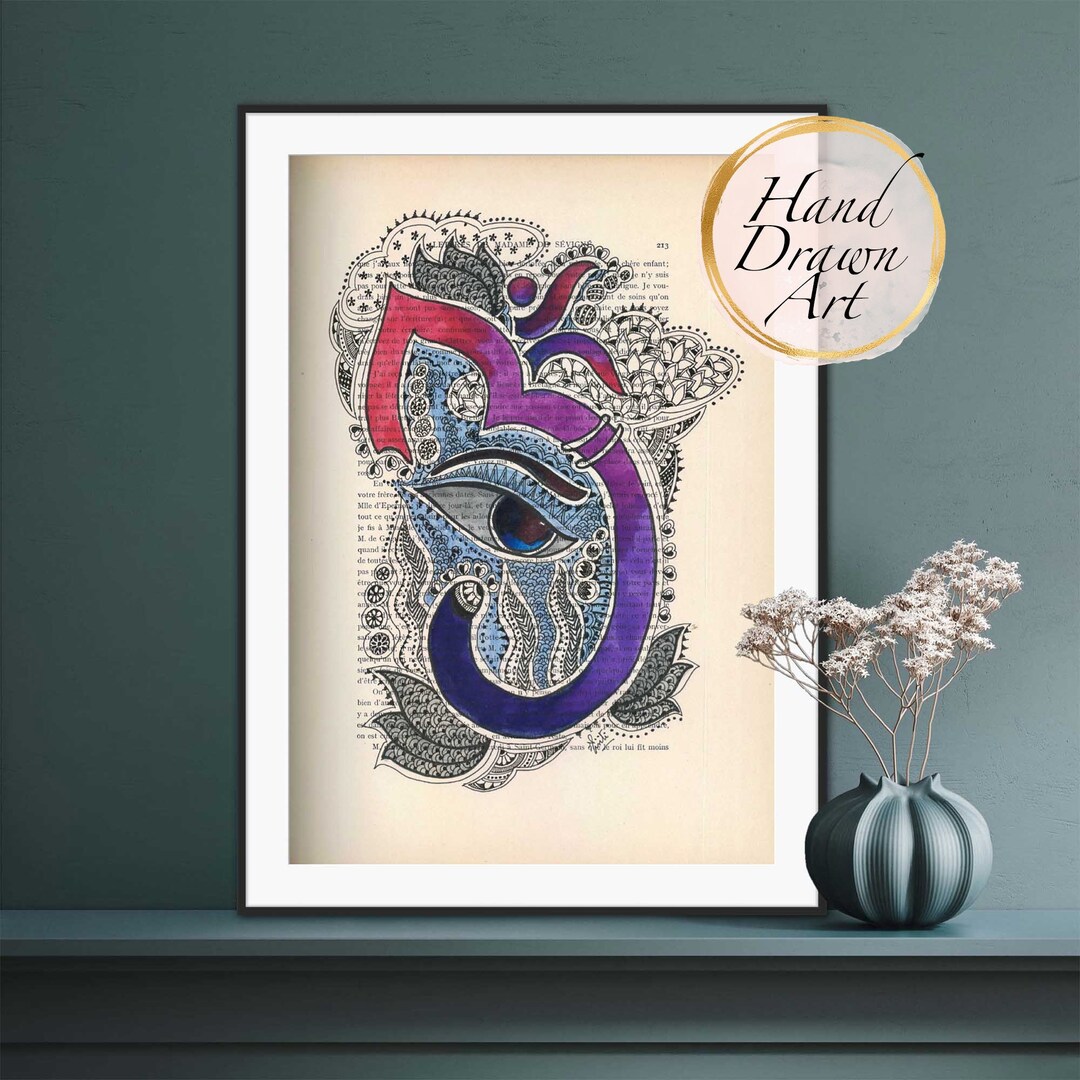 Surreal Elephant Wall Art, Ganesha Diwali Painting, Gift for Grandma ...