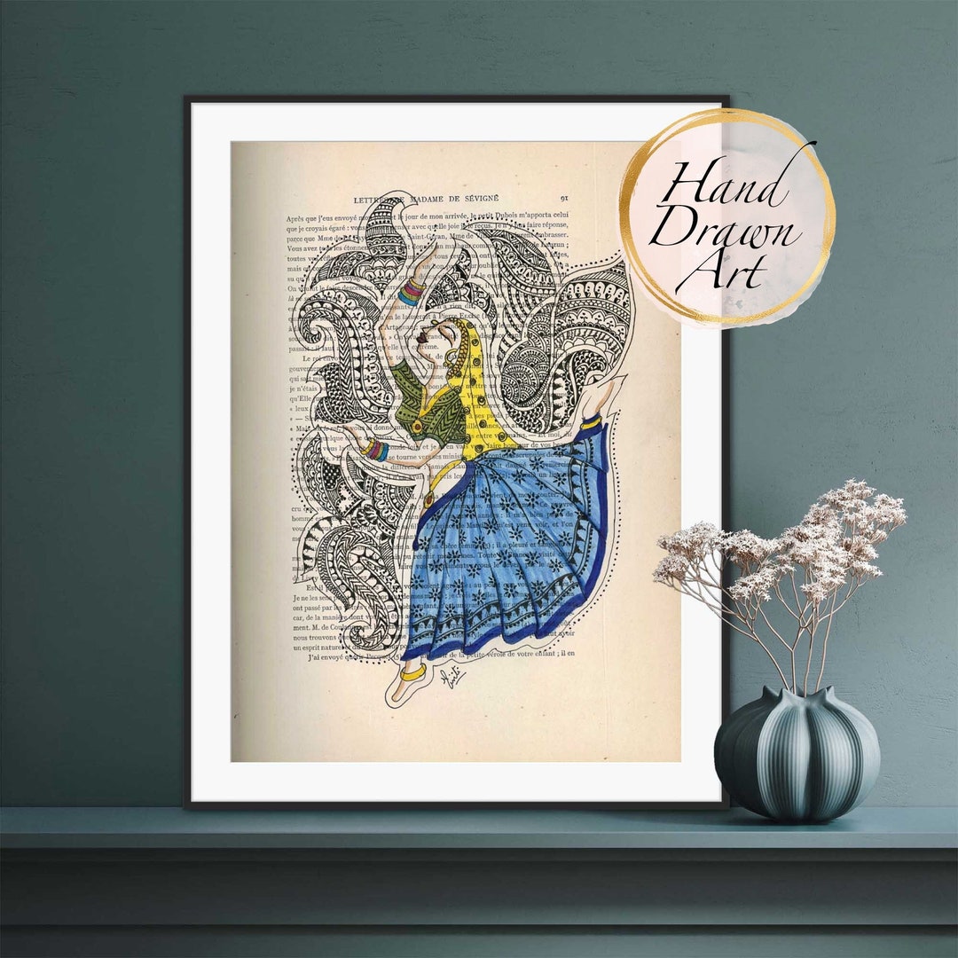 Empowering Dancing Girl Line Drawing Wall Art, Ideal Bachelorette Party ...