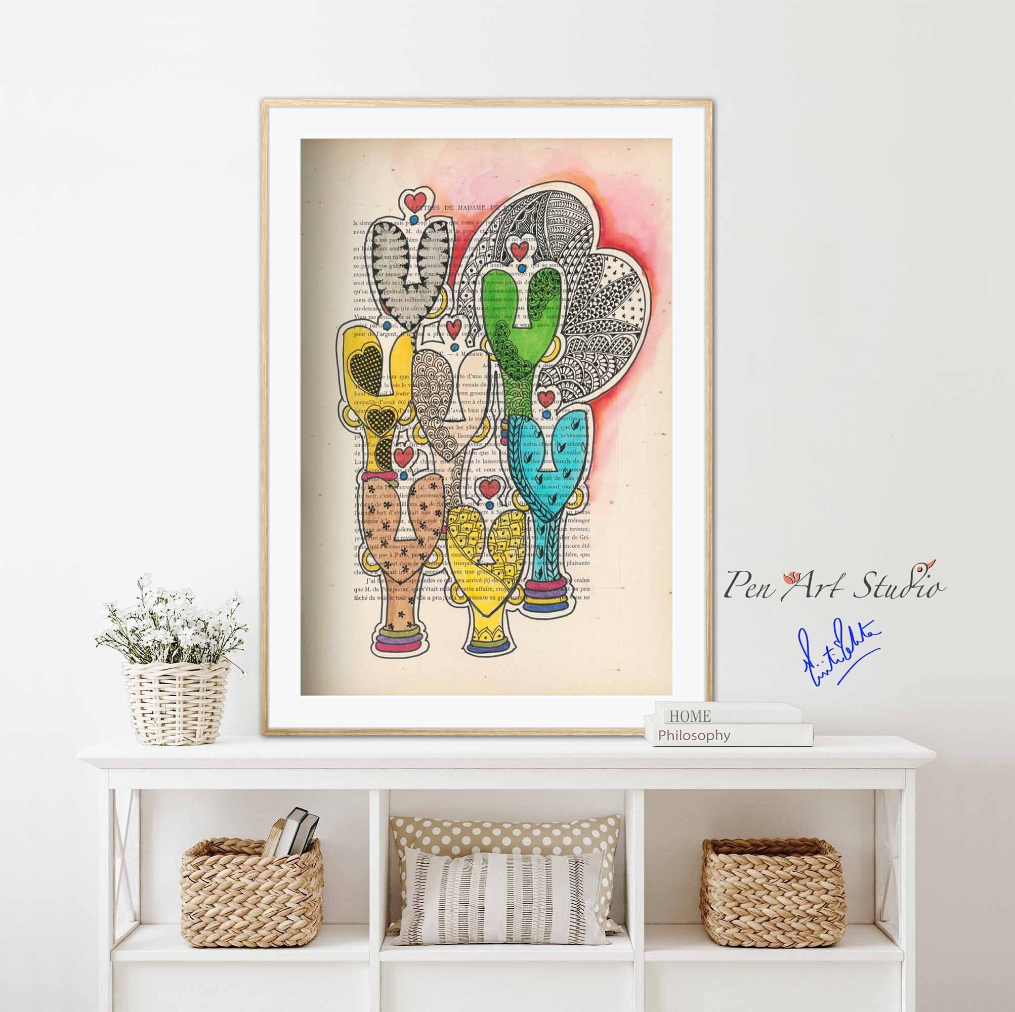 Vibrant Coquette Modern Bohemian Pop Art Hanging, Boho Chic Miss to Mrs ...