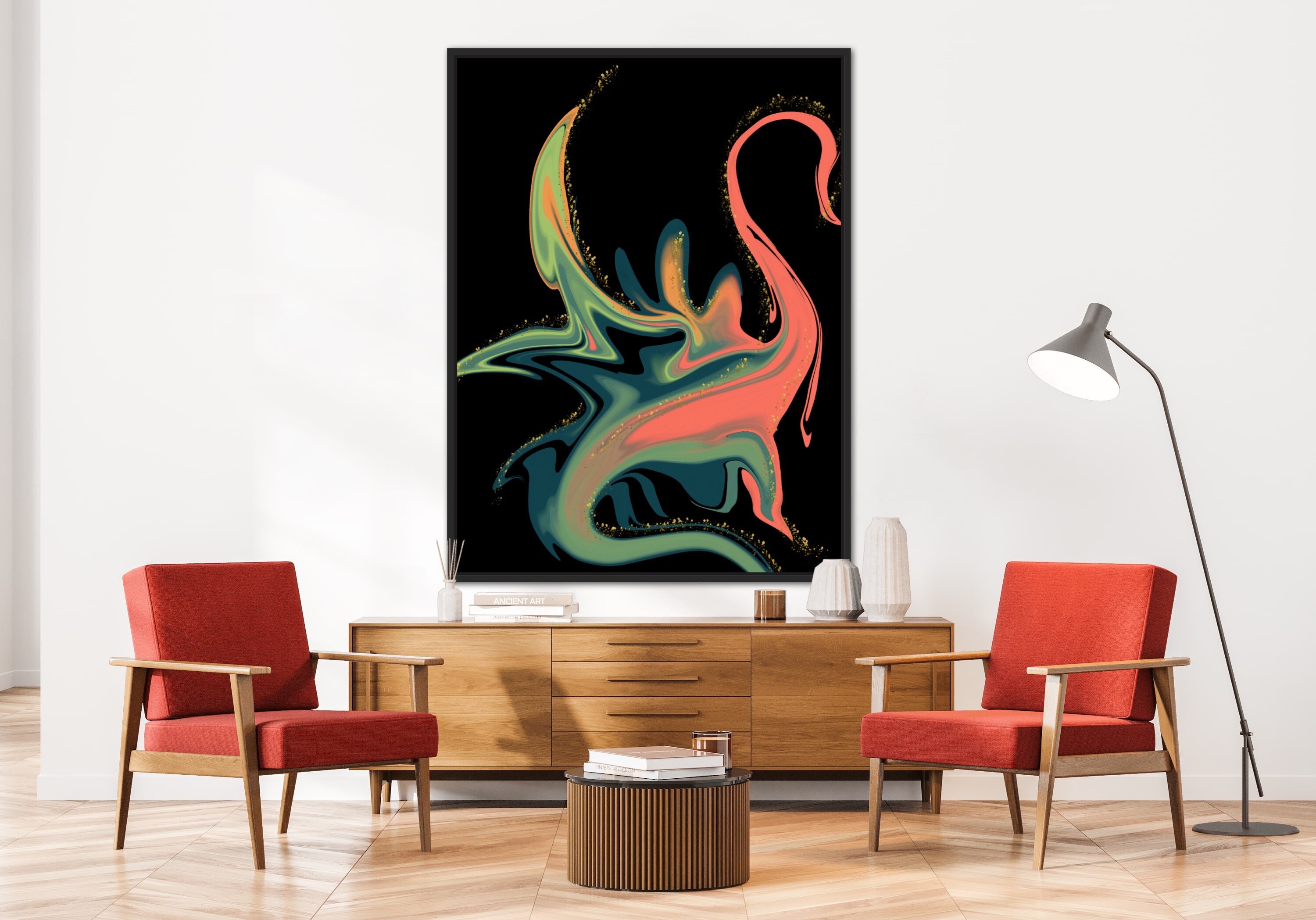 Colorful Preppy Room Decor Wall Art, Extra Large Abstract Print, 21st ...