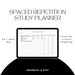 Spaced Repetition Study Template, Study Planner for College, High ...