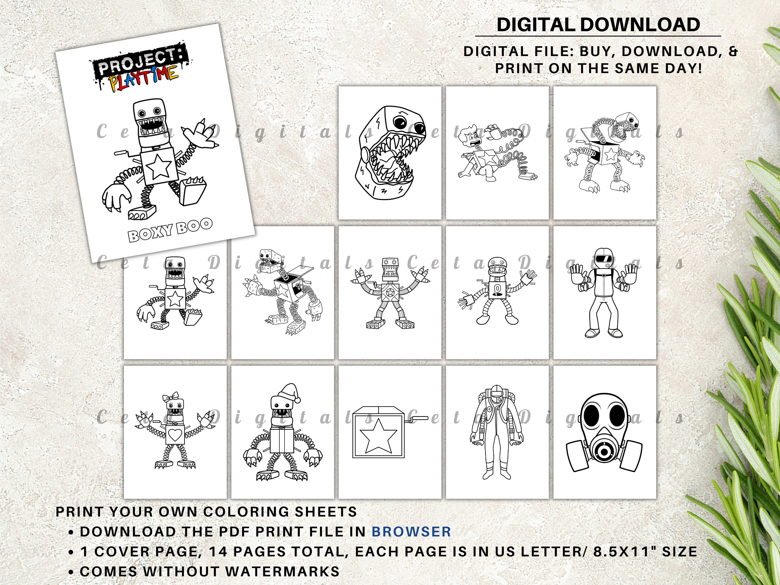 Boxy Boo Poppy Project Playtime DIY/ Print Your Own Coloring - Etsy