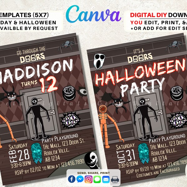 Horror Birthday Invitations Template - Etsy