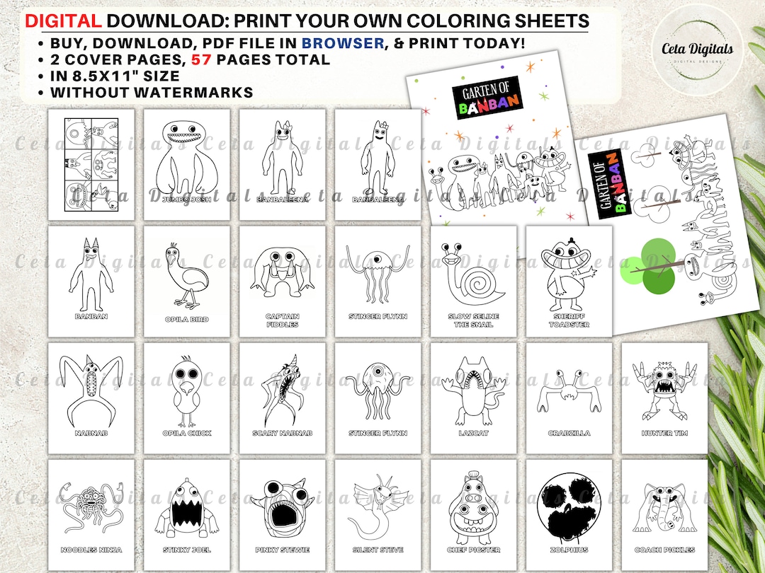 Updated Garten of Banban 57 Coloring Sheets. the Banban and - Etsy Israel