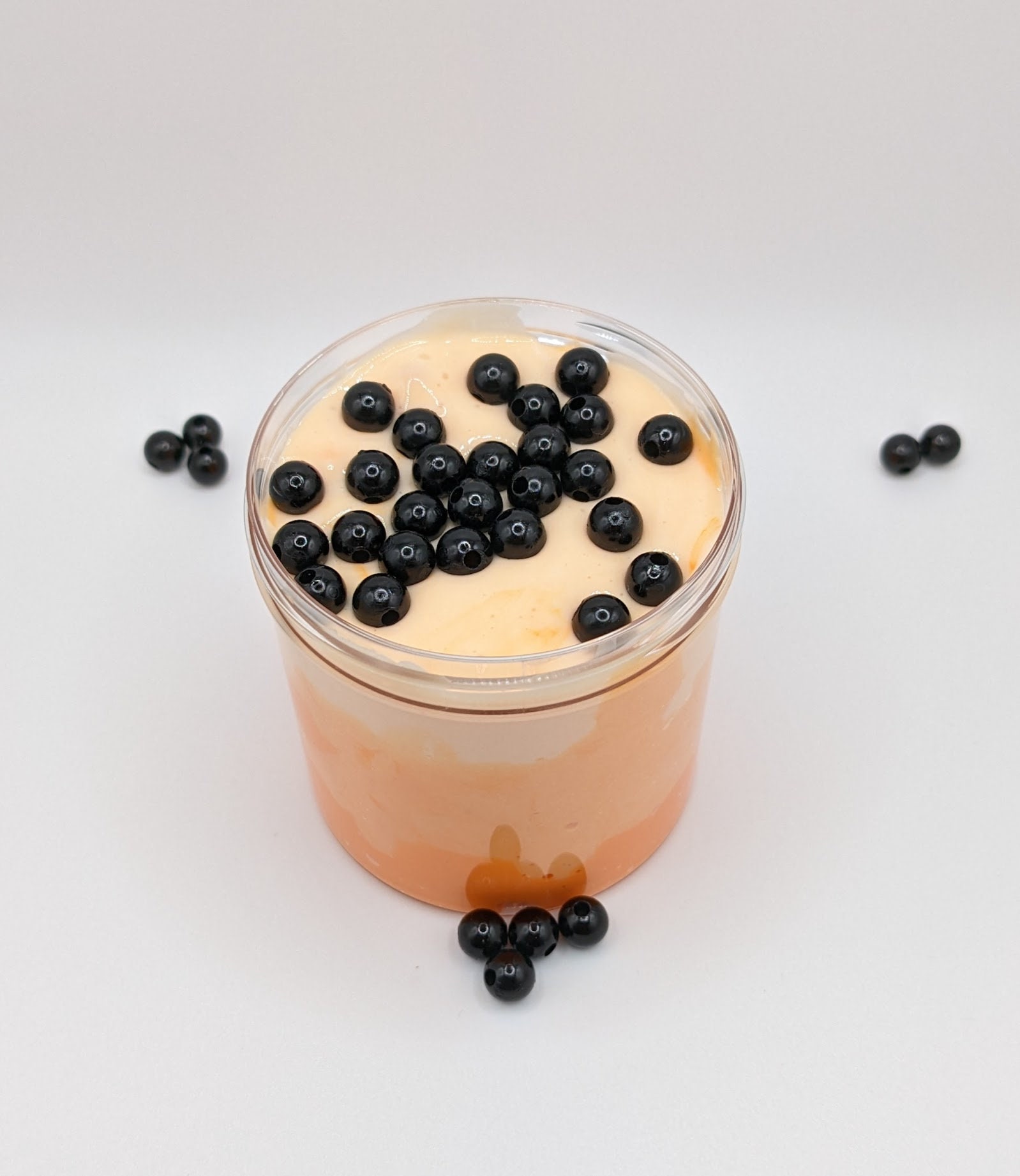 FREE SHIPPING / 6oz Thai Tea Boba Slime / Glossy Slime - Etsy