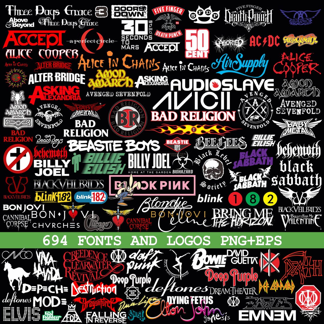 694 Designs Bundles Fonts and Logos Rock Star Design Bundle | PNG Music ...