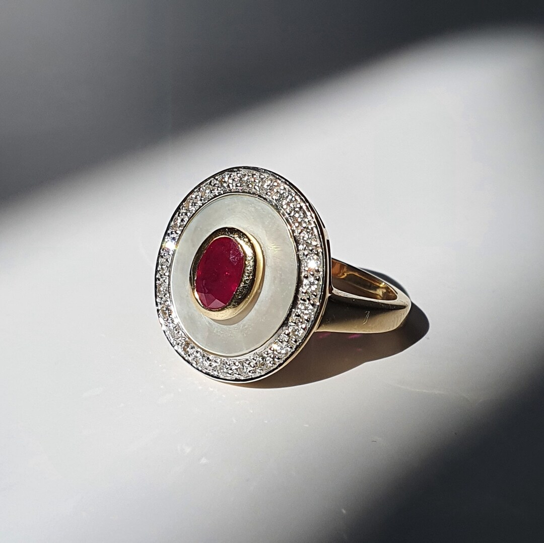 Antique Ruby Ring, Bague Rubis Et Or, Bague Gold Ruby Ring, Bague or 18 ...