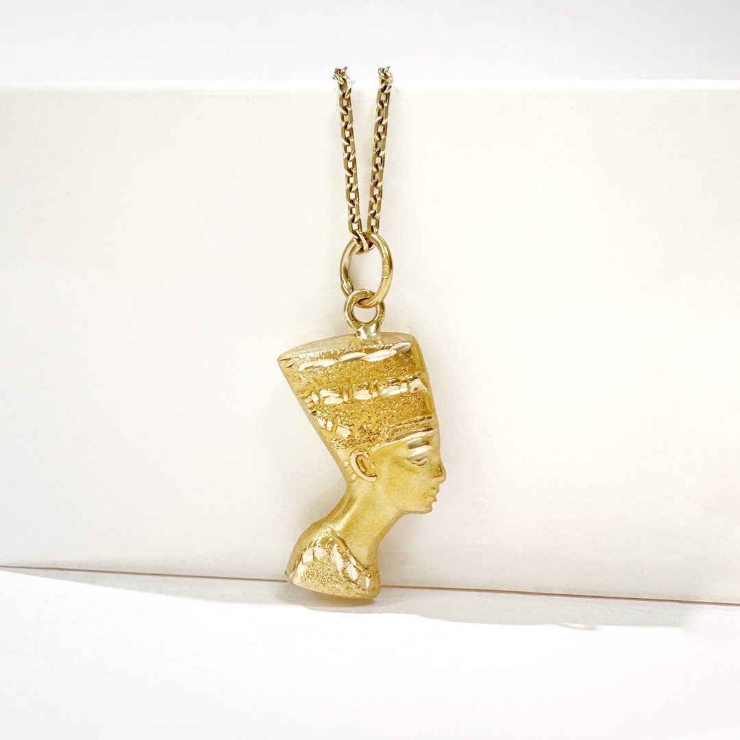 Antique Nefertiti Gold Pendant, Egyptian Nefertiti Pendant, 18k Gold ...