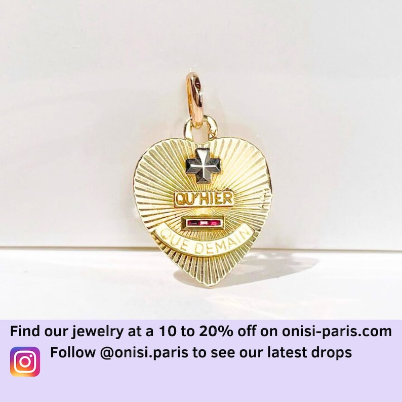 Augis Heart Love Medal Gold 18K 2g quhier que Demain Love Token - Etsy