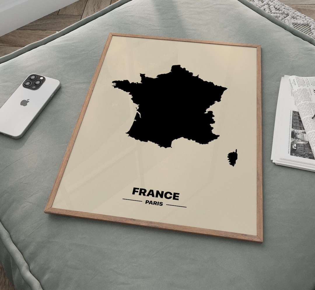 France Map Print Printable State Map Poster France Wall Art Gift Idea ...