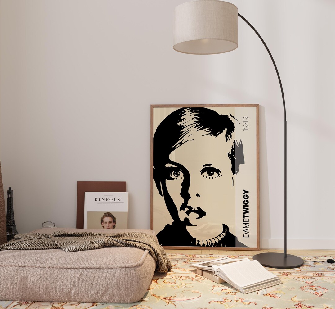 Twiggy Poster Printable Illustration Parisian Style Print Gift Idea for ...