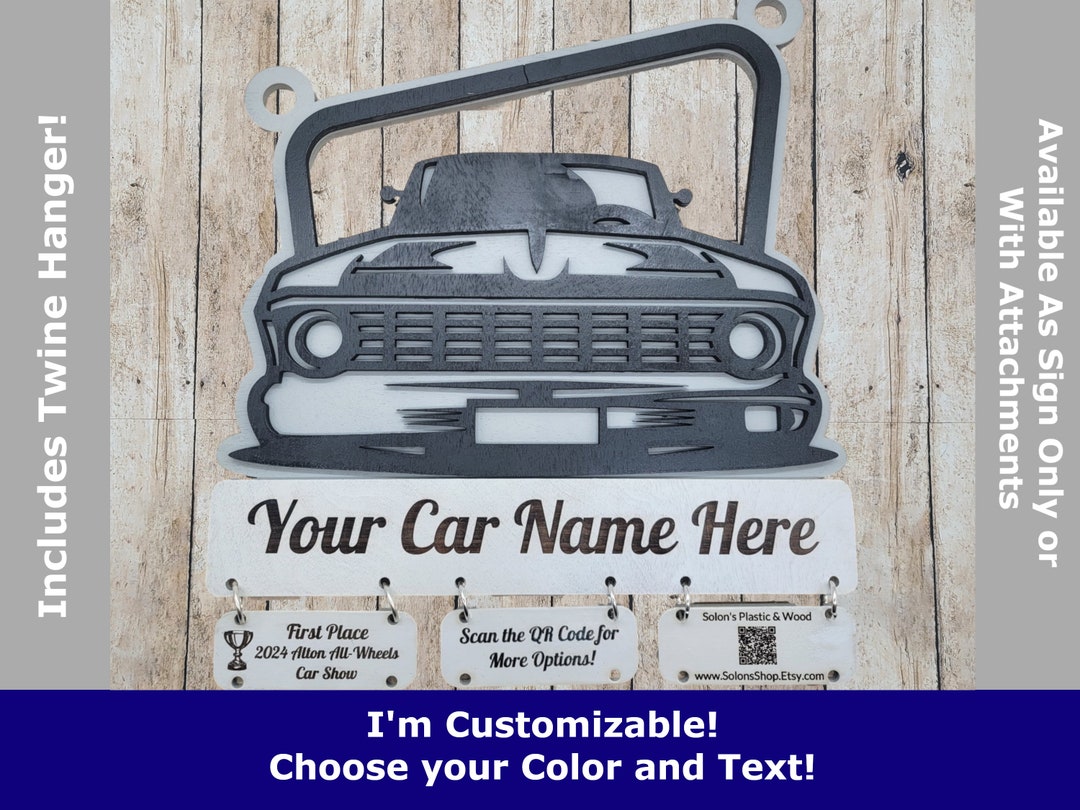 Car Show Trophy Tracker Muscle Car Personalized Sign Custom Car Award ...
