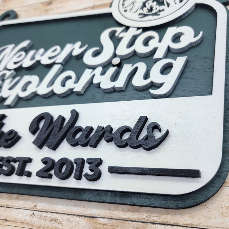 Custom Never Stop Exploring Sign Camper Vintage National Park Service ...