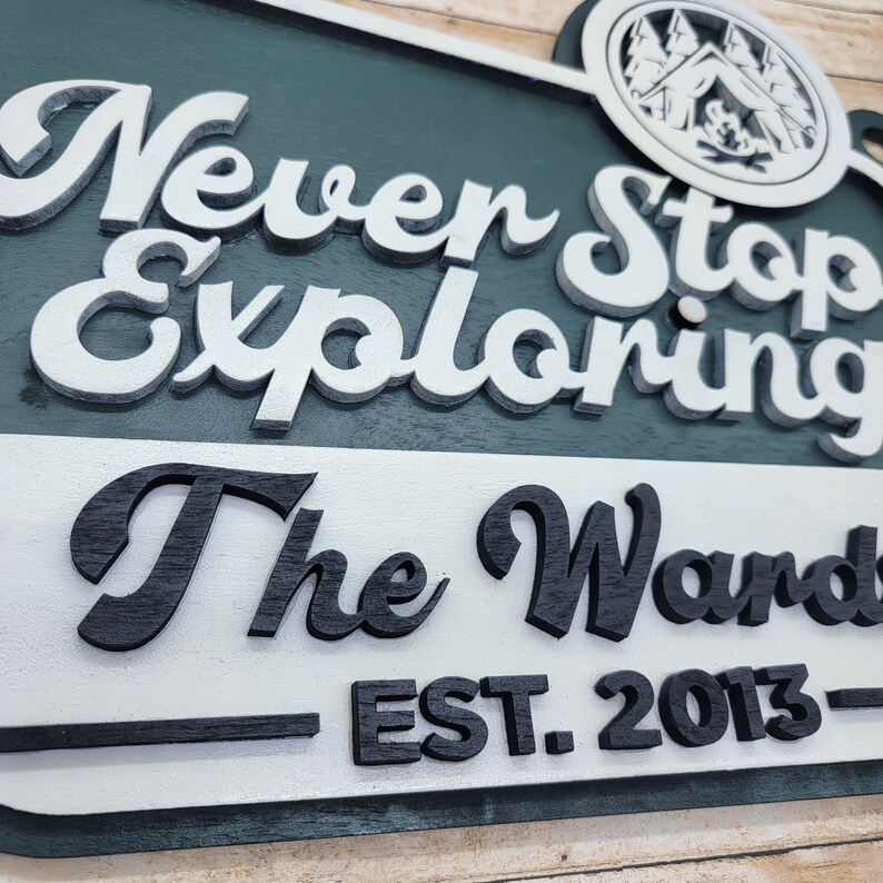 Custom Never Stop Exploring Sign Camper Vintage National Park Service ...