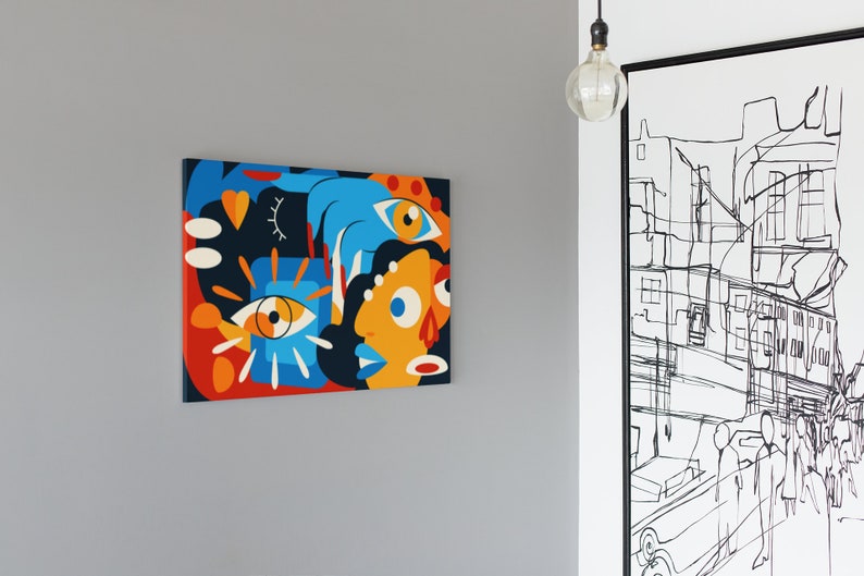 Hand Drawn Picasso Style Canvas Art Print - Etsy
