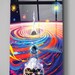 Retro Futurism NASA Space Earth Background High Gloss Acrylic Glass ...