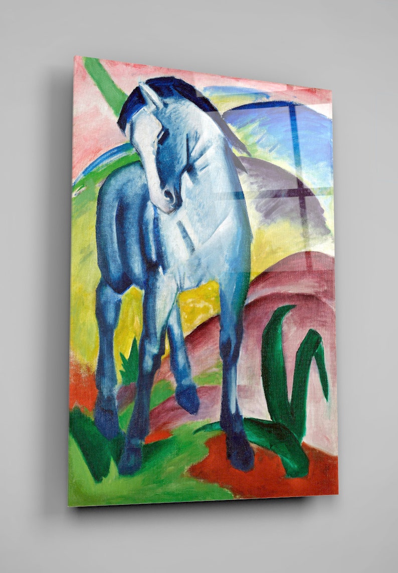 Blue Horse I Famous Painting by Franz Marc High Gloss Acrylic Glass ...