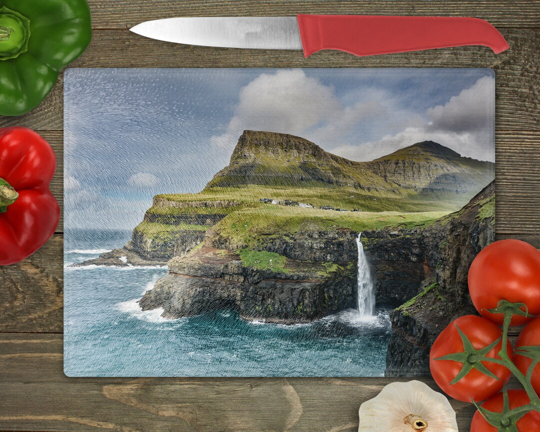 Faroe Islands Rectangular Glass Cuttingboard, Aesthetic Kitchen Decor - Etsy