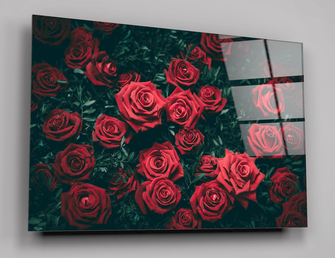 Red Roses High Gloss Acrylic Glass Wall Art Ready to Hang - Etsy