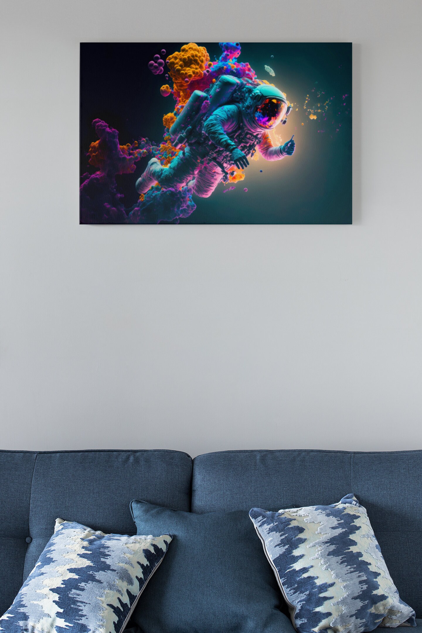 Colorful Astronaut in Galaxy High Gloss Acrylic Glass Wall Art Ready to ...