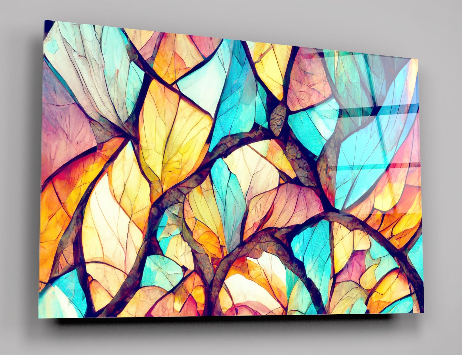 Stained Glass Fractal Colorful Photo Realistic 3d Illustration High ...