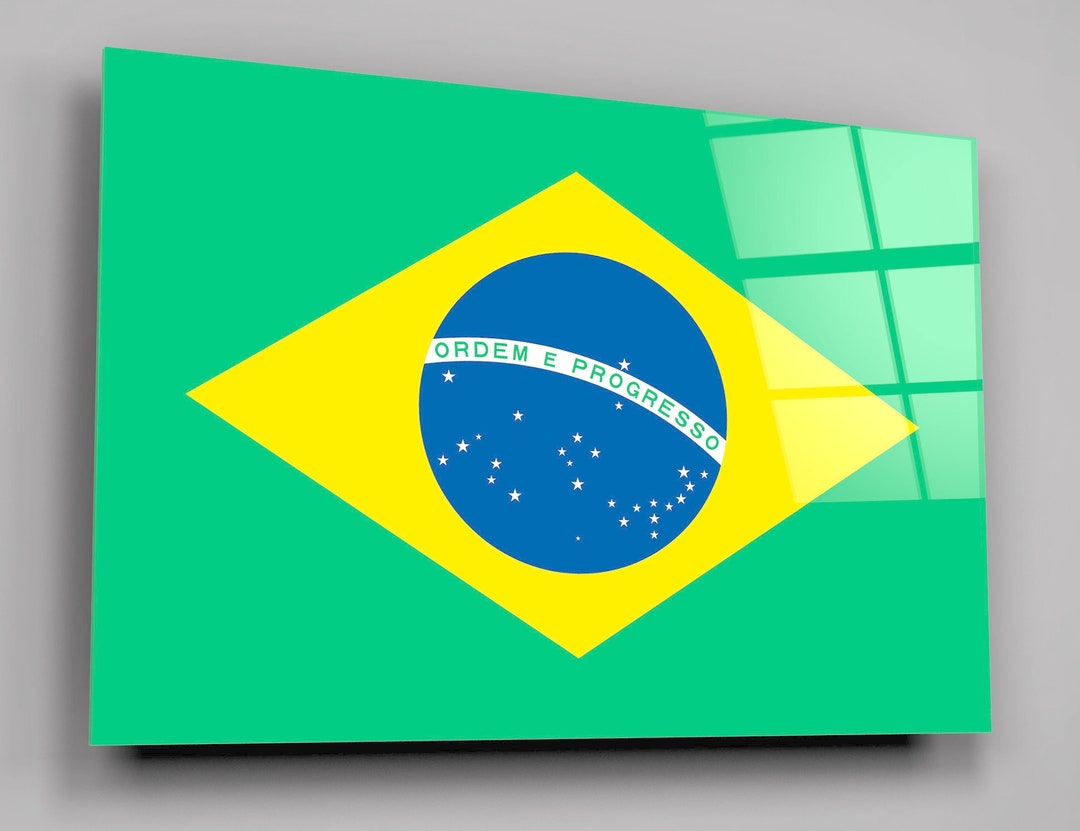 Flag of Brazil High Gloss Acrylic Glass Wall Art Ready to Hang - Etsy