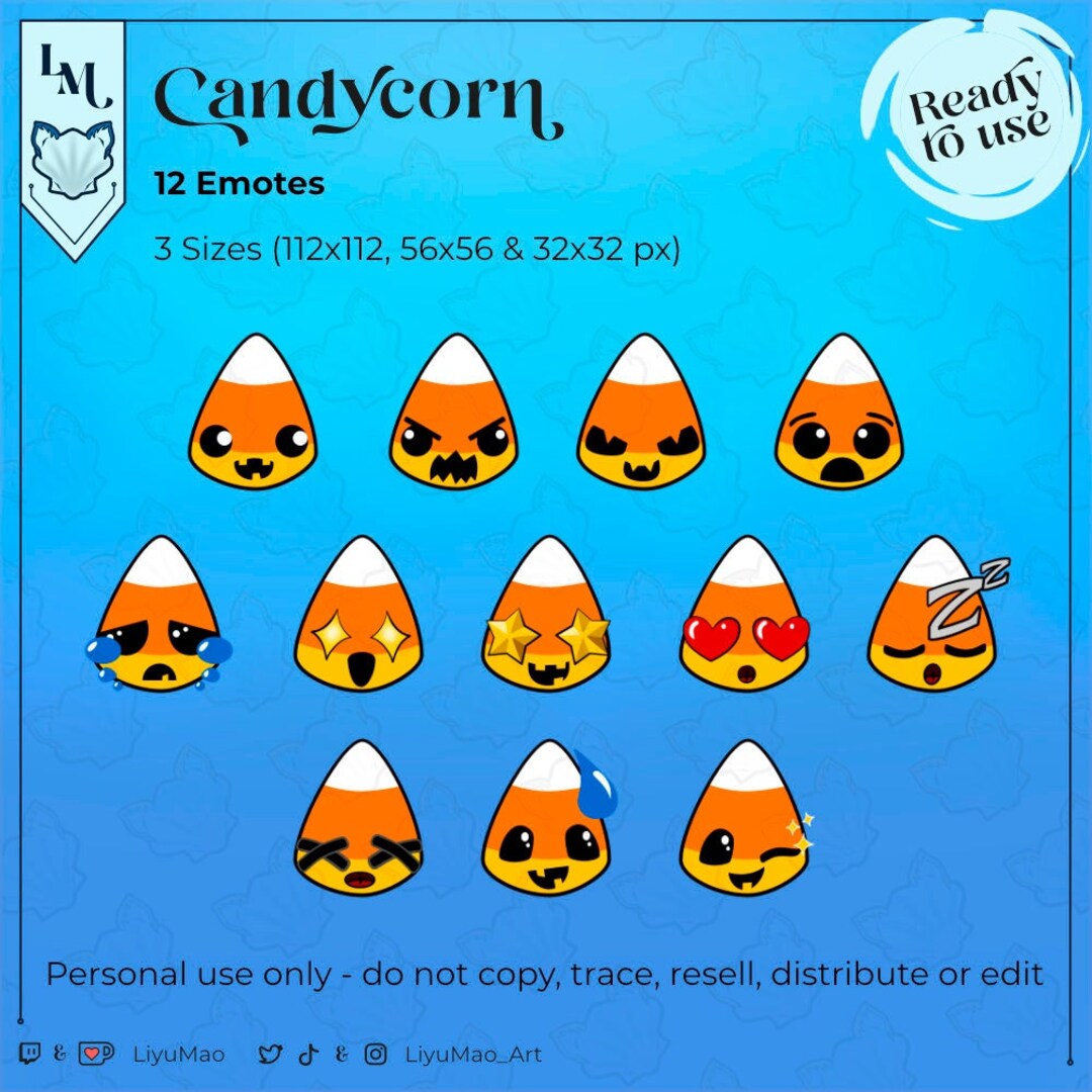 12 Candy Corn Emote Set Halloween / Stream / Twitch / Discord / Spooky ...