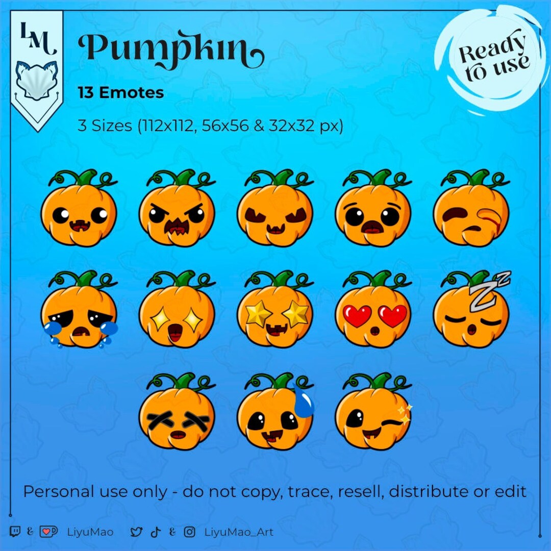 Pumpkin Emote Pack Halloween / Stream / Twitch / Discord / Spooky ...
