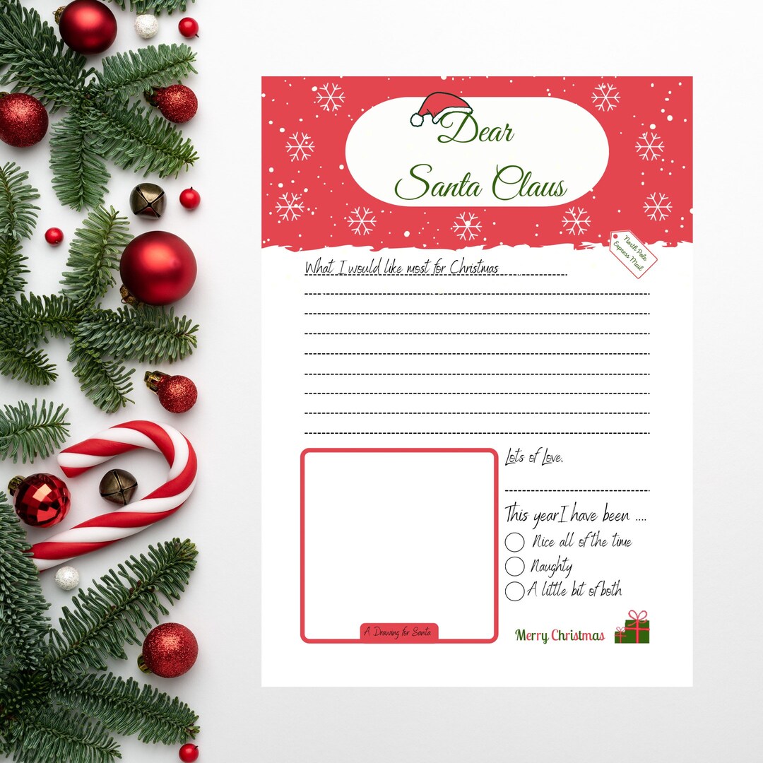 Letter to Santa Official Nice List Certificate Kids Christmas Wish List ...