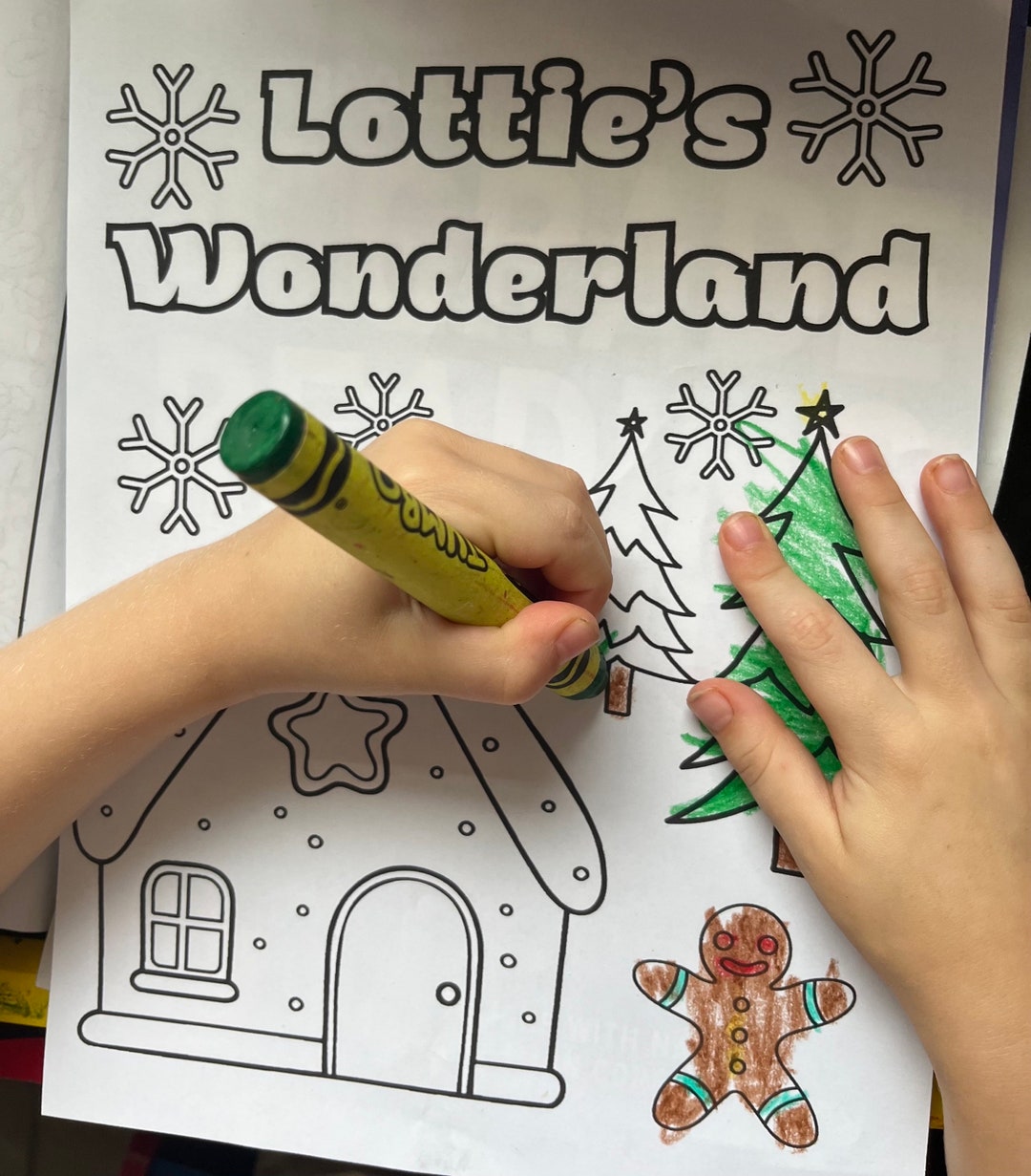 Christmas Coloring Sheets Customized Digital Download Custom Name ...