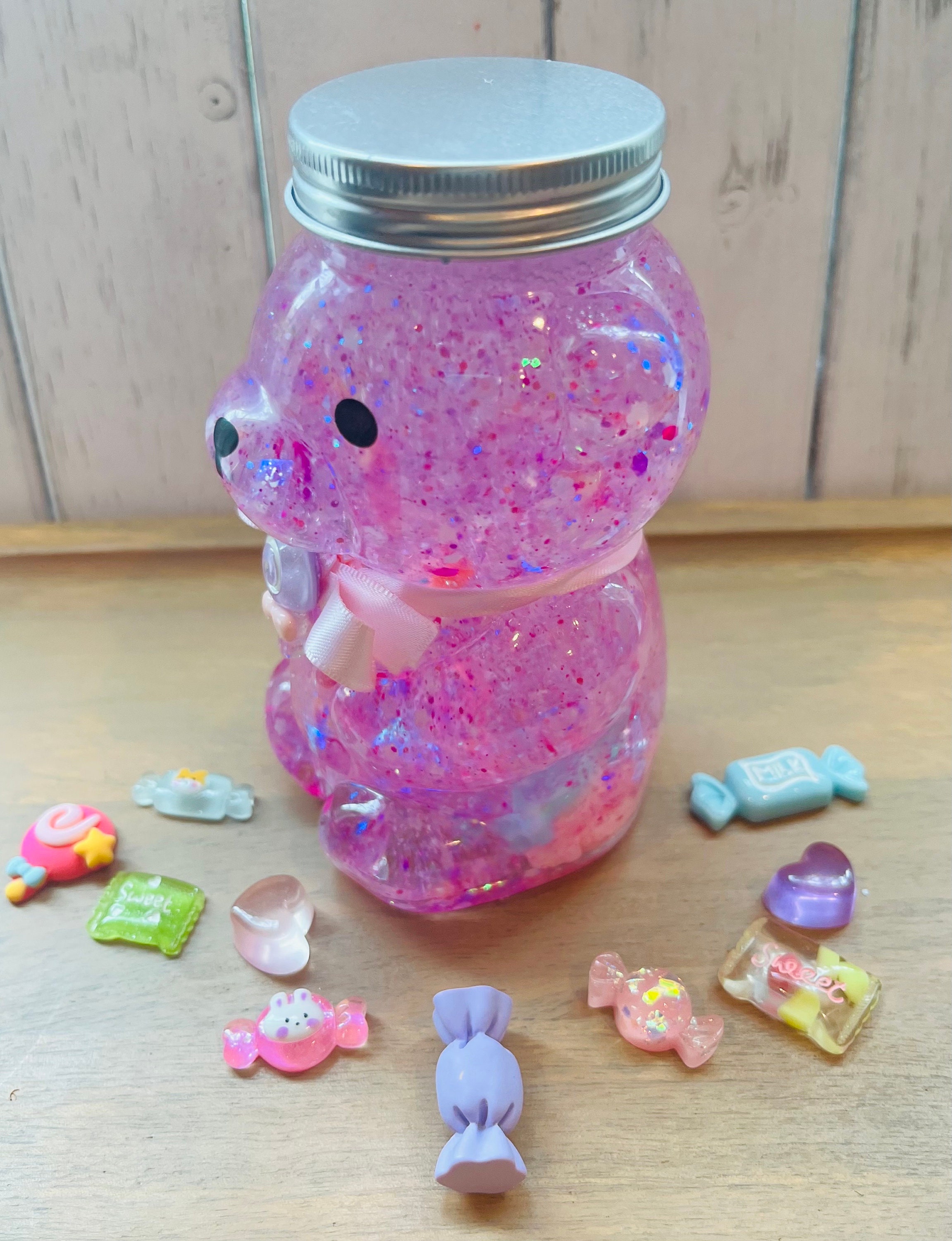 Pink Candy Glitter Jar Pink Valentine Bottle Sensory Toy Calm Down Jar ...