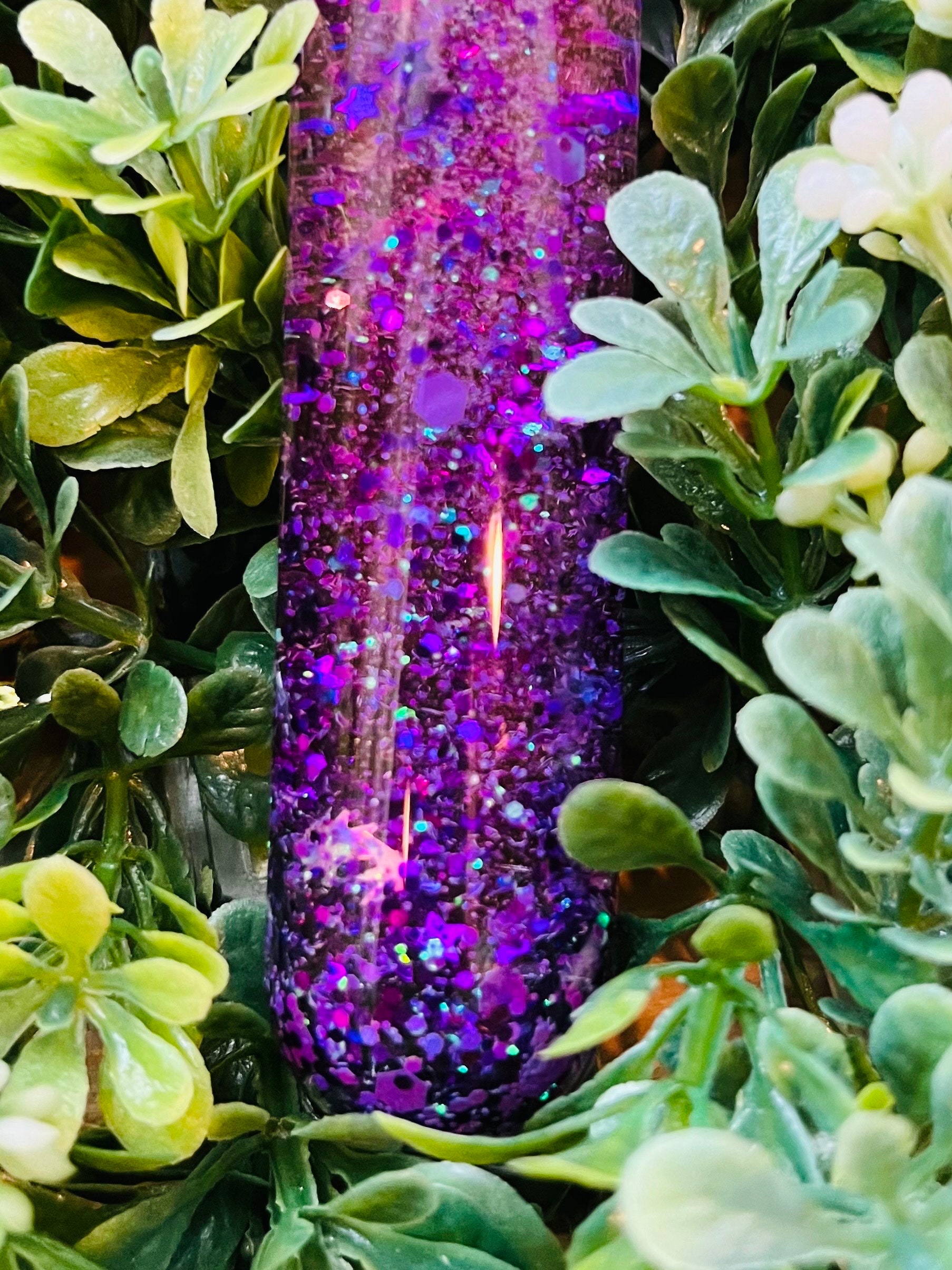 Purple Star Calm Bottle Sensory Toy Glitter Purple Stress Relief Calming Jar Moon & Stars ADHD ...