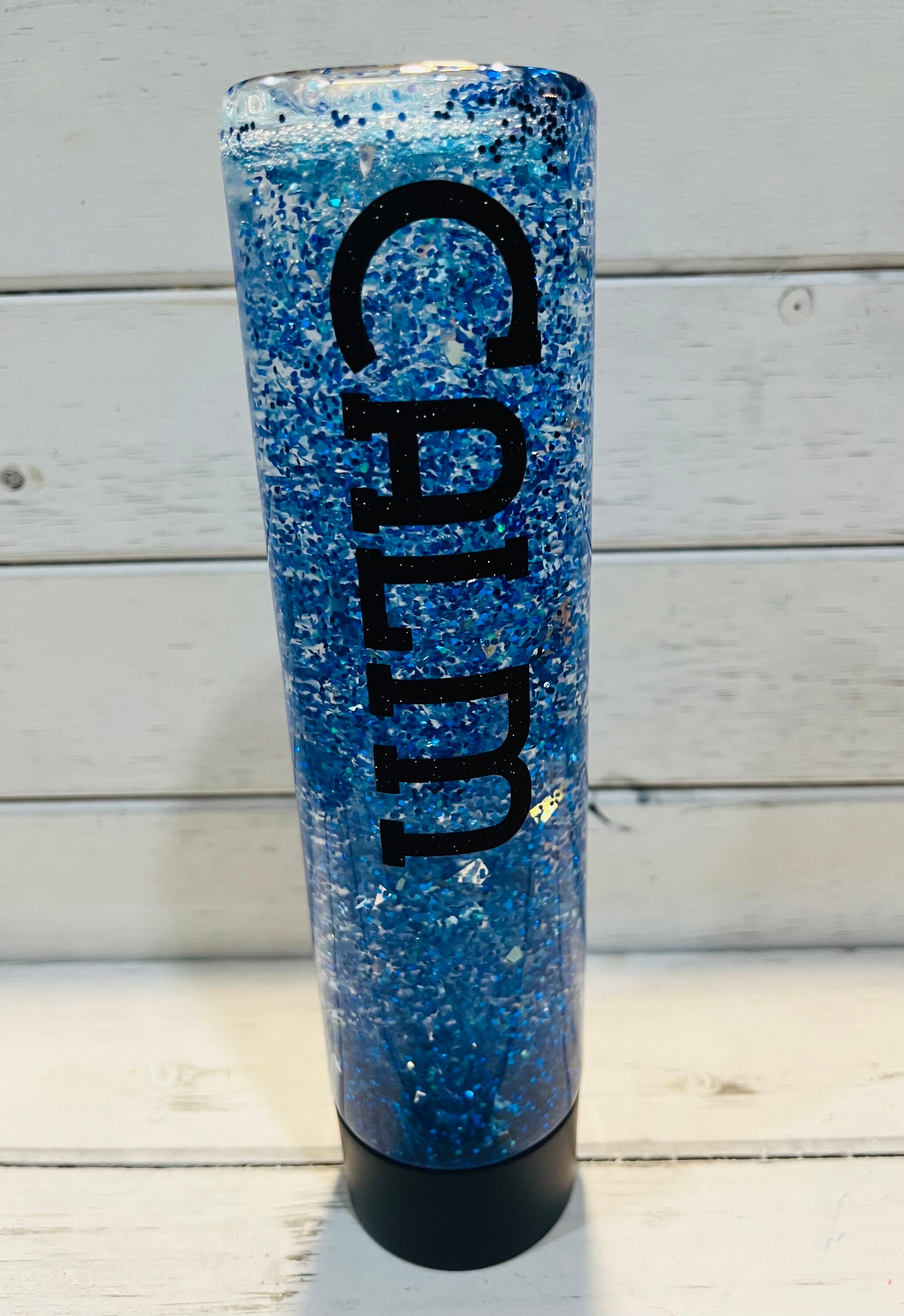 Personalized Blue Silver Glitter Sensory Jar Calm Down Bottle for Kids ...