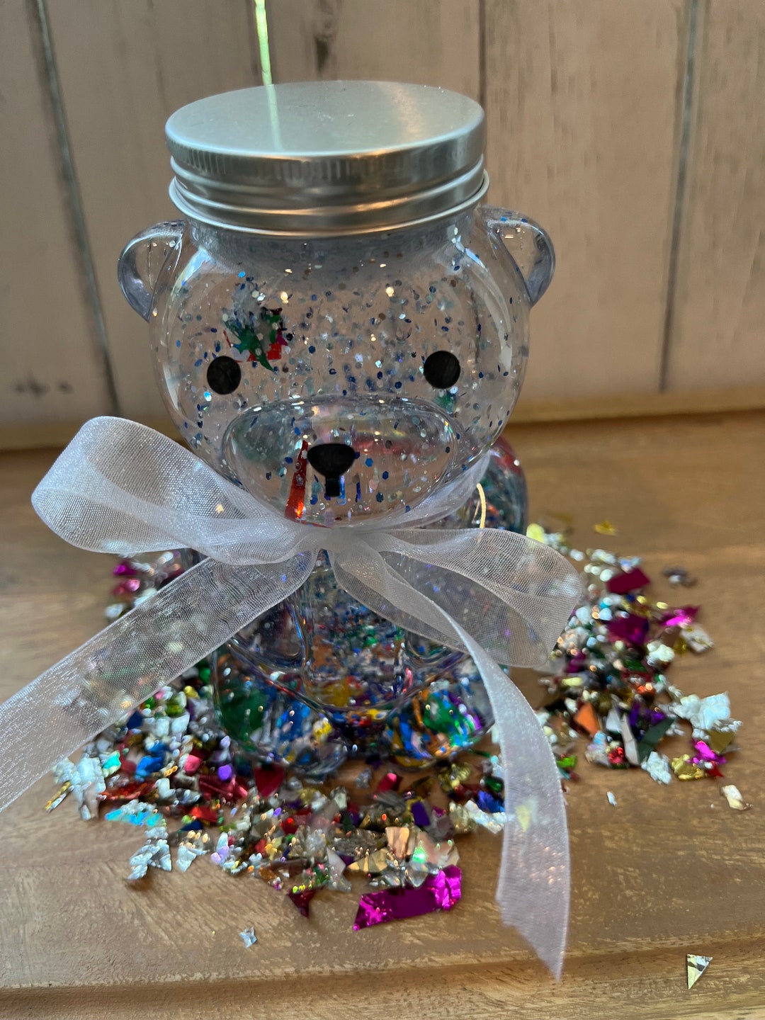 Birthday Bear Glitter Jar: Calming Sensory Fidget Toy - Etsy