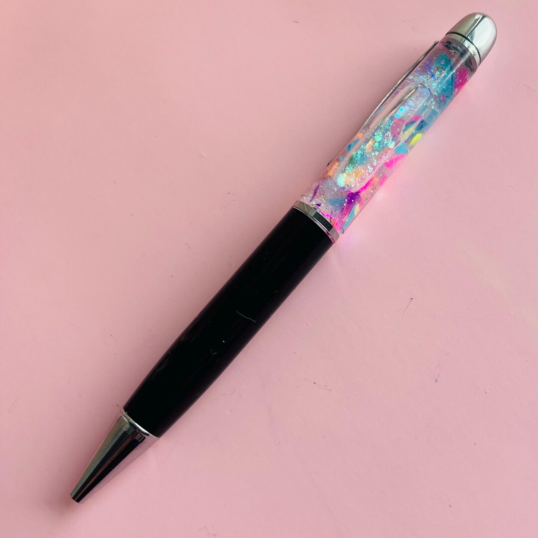 Glitter Confetti Sensory Pen: Black Ink Fidget Novelty Writing - Etsy