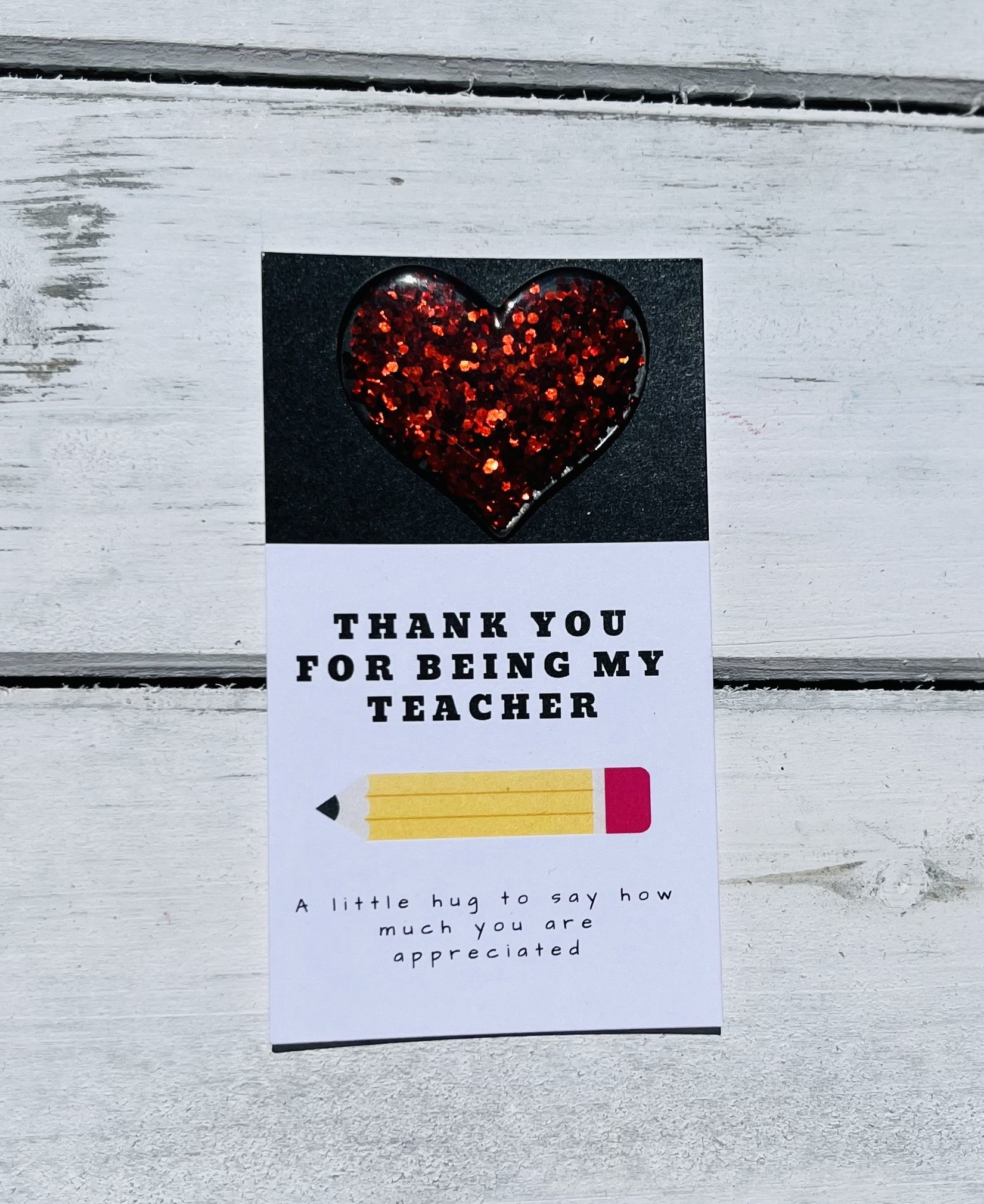 Teacher Appreciation Pocket Hug Gift, Resin Heart, Teacher Heart ...