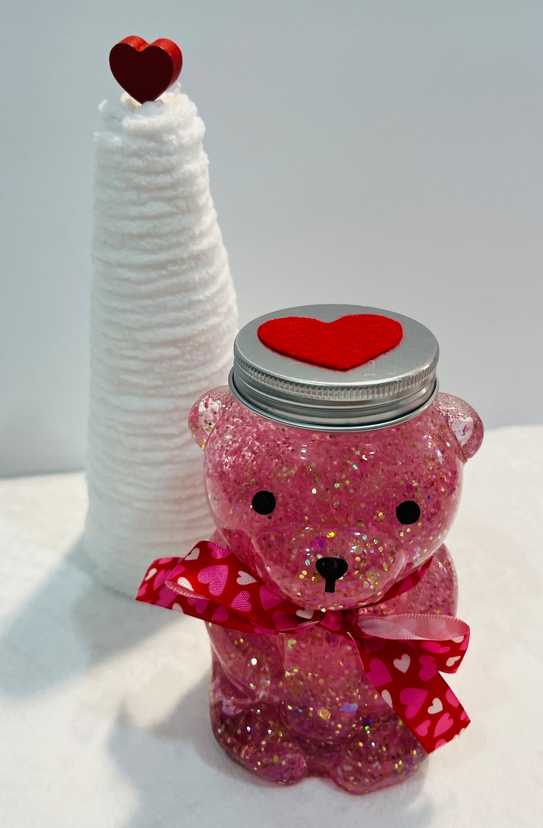 Red Sensory Bottle Calm Down Jar Heart Sensory Bottle Pink Glitter ...