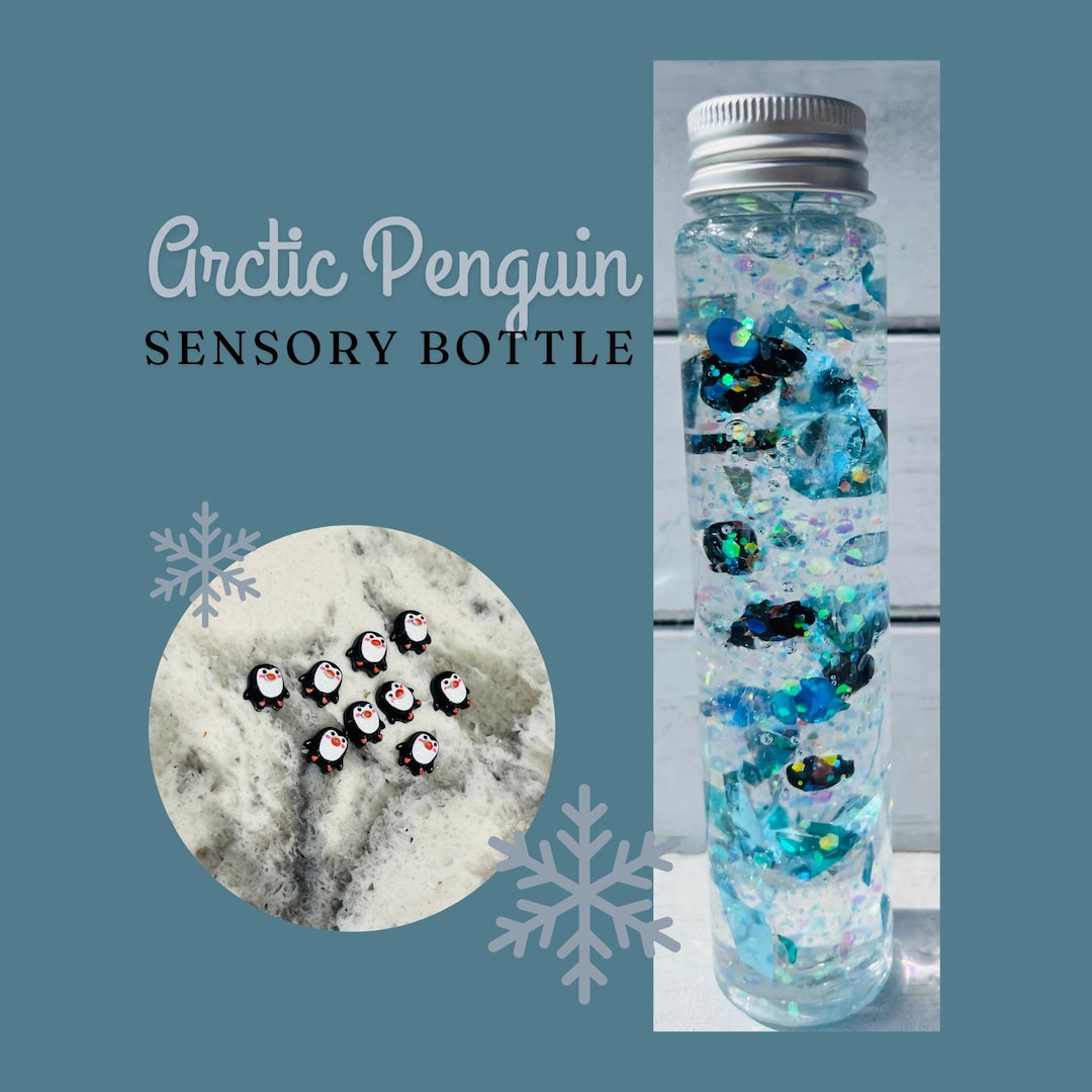 Calming Penguin Glitter Sensory Bottle: Arctic Winter Fidget Toy - Etsy