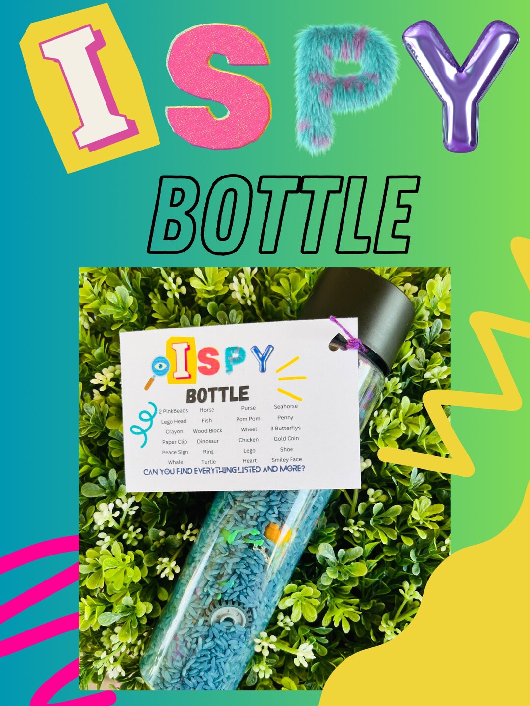 I Spy Bottle Seek and Find Sensory School Classroom Games Spy Jar ...