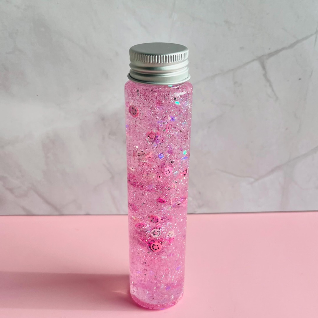 Pink Happy Face Sensory Bottle: Calming Glitter Jar, Anxiety Relief - Etsy