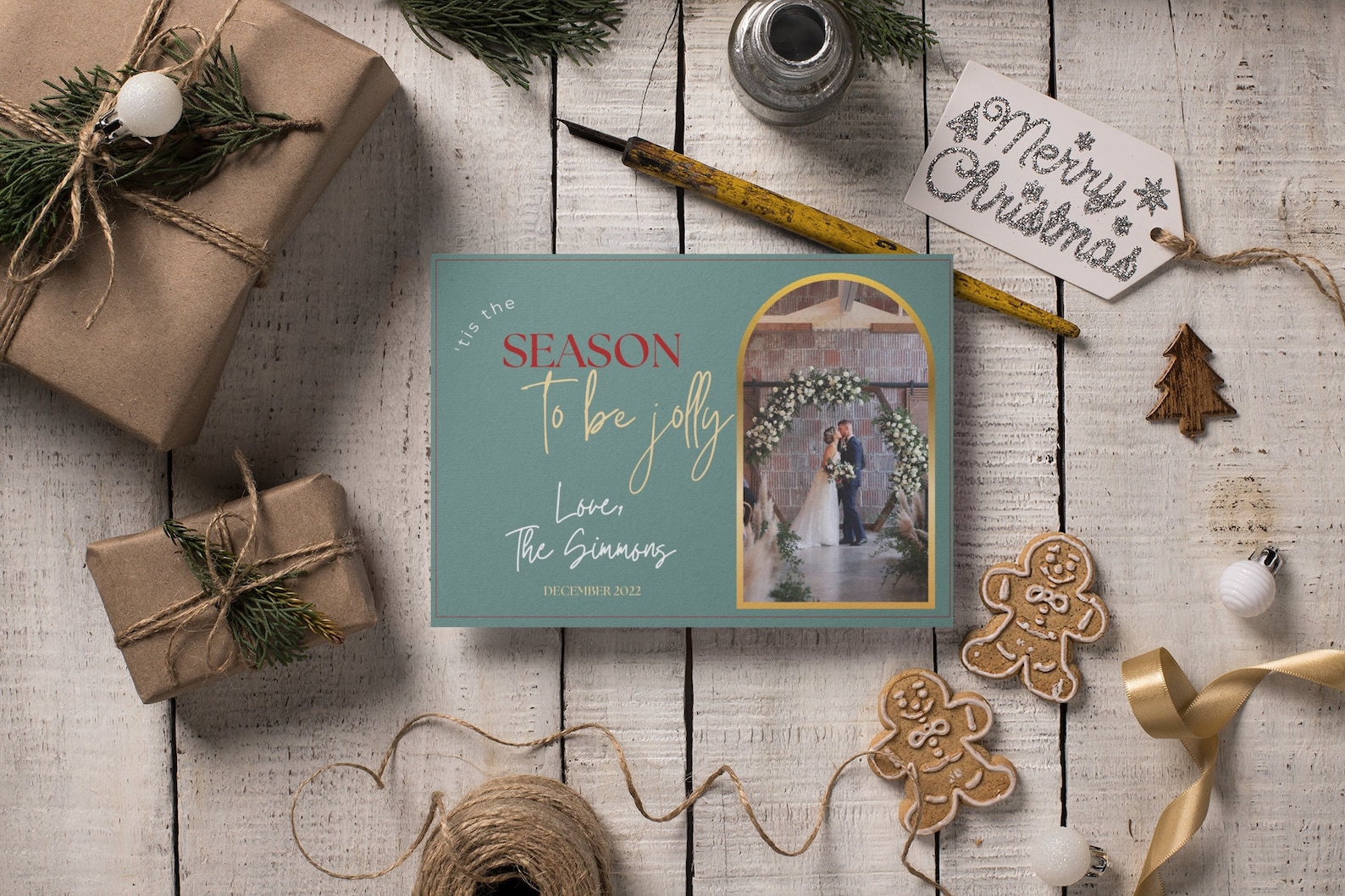 Editable Canva Christmas Card Template | Holiday Card Printable ...