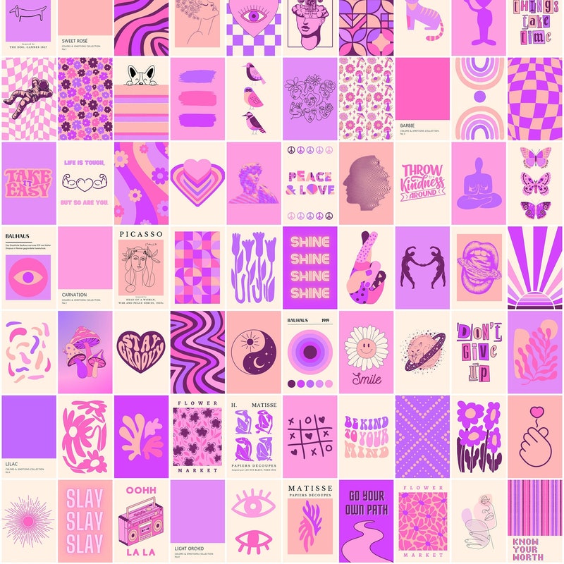 Purple Wall Collage - Etsy