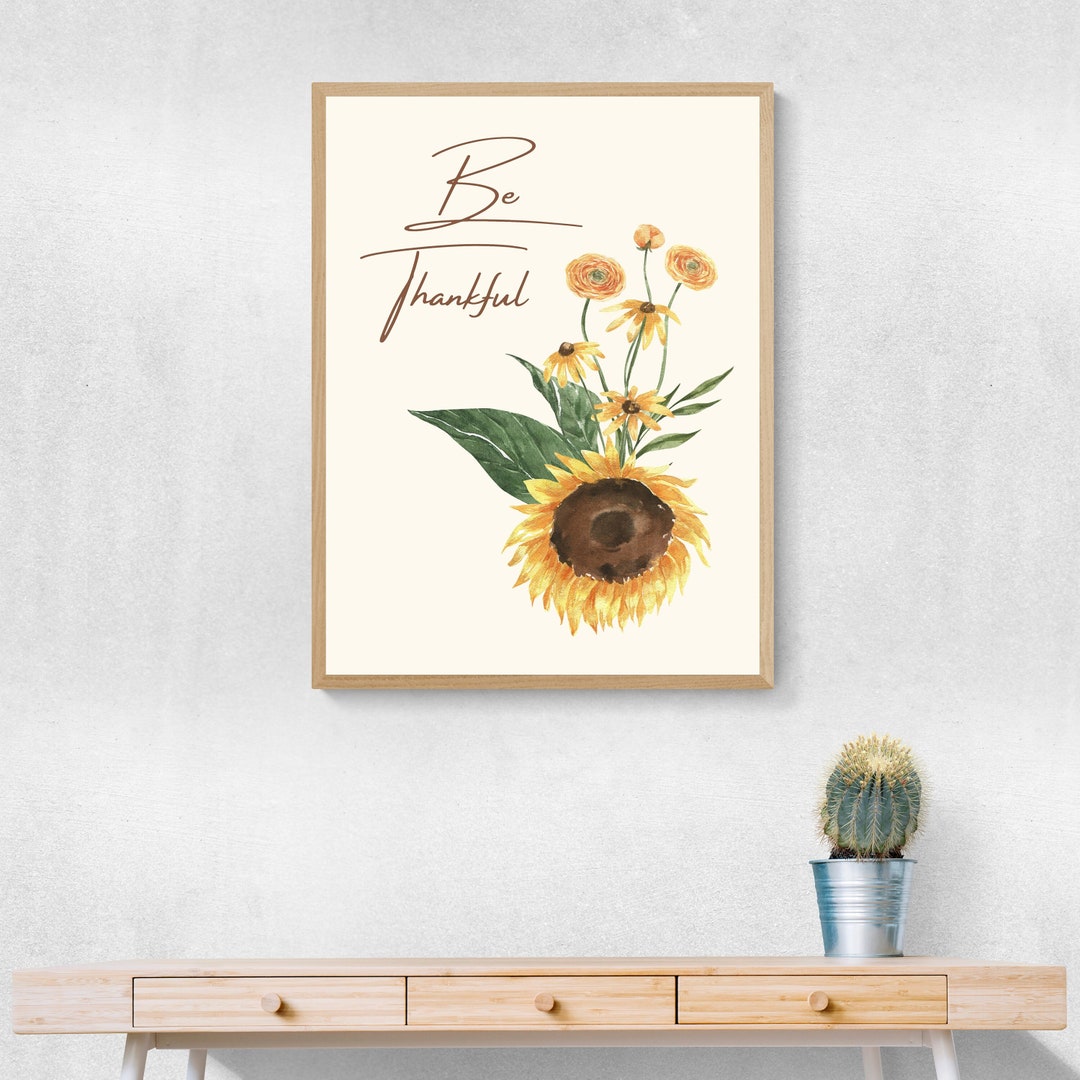 Be Thankful Art Print Thanksgiving Wall Art Fall Art Poster - Etsy