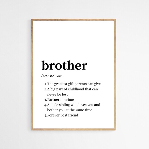 Brother Definition - Etsy