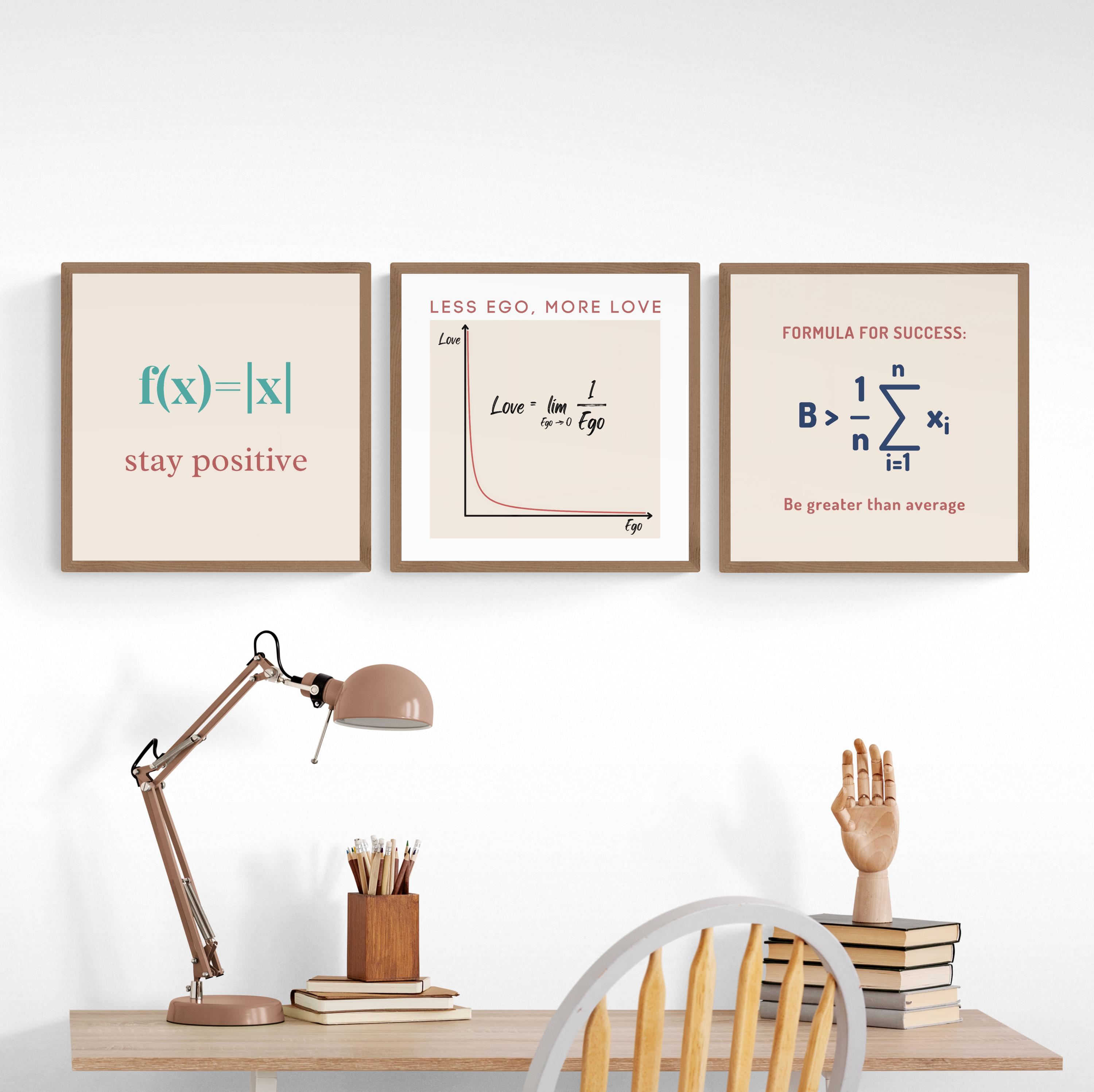 Inspirational Math Formulas Prints, Motivational Wall Arts, STEM ...