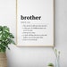 Brother Definition Print, Brotherhood Printable Art, Modern Minimalist ...